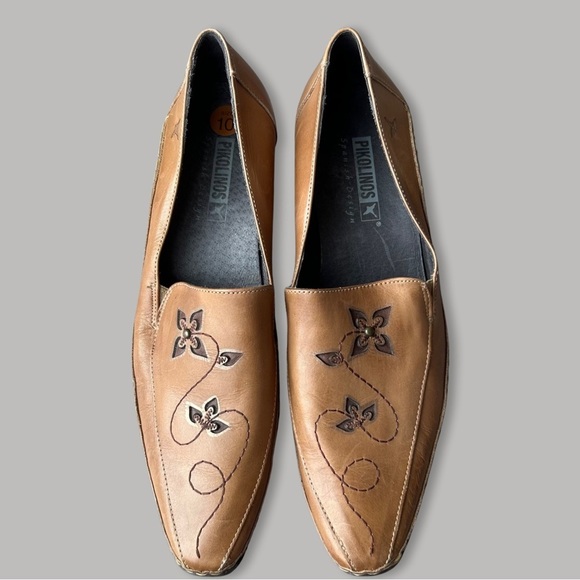 PIKOLINOS | Shoes | Pikolinos Floral Embossed Leather Slip On Loafer ...